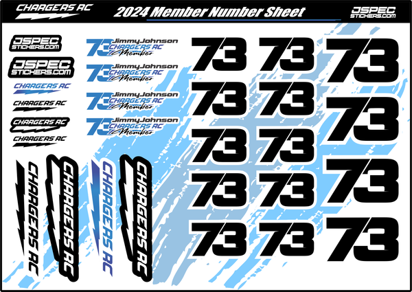 CHARGERS RC 2024 MEMBERS SHEET – Jspec Stickers
