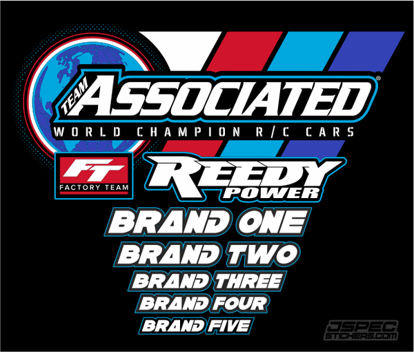 TEAM ASSOCIATED FT 2023 SHIRT with Sponsors – Jspec Stickers