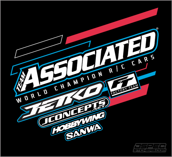 TEAM ASSOCIATED FT 2022 SHIRT with Sponsors – Jspec Stickers