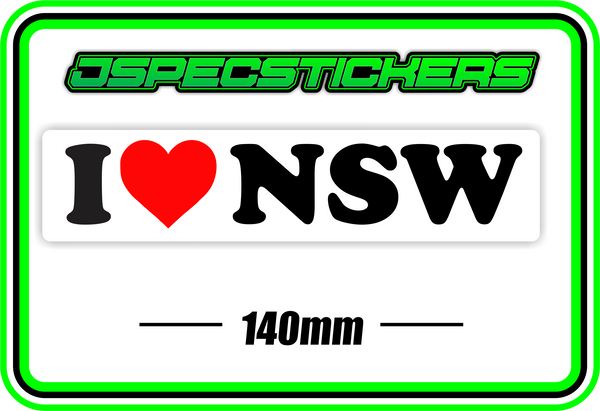 I LOVE NSW BUMPER STICKER – Jspec Stickers
